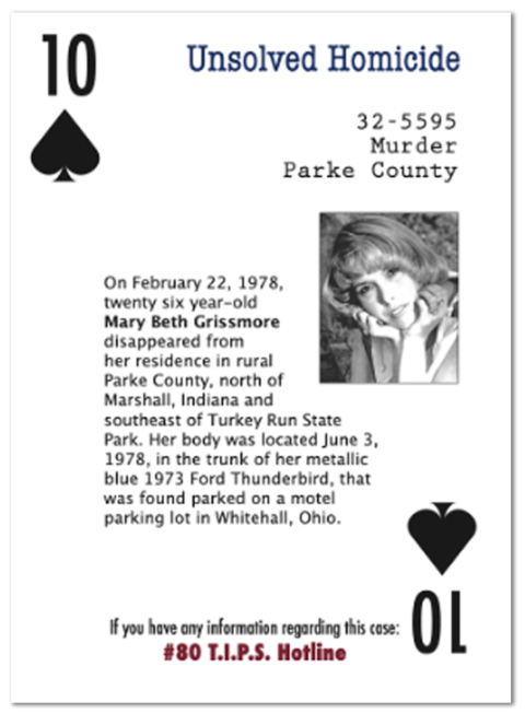 Mary Beth “Pixie” Grismore - 10 of Spades, Indiana - The Deck