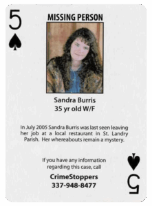 Sandra Burris - 5 of Spades, Louisiana - The Deck